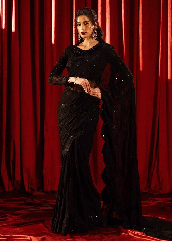 Paras by Pasha Saree - Embroidered Chiffon | Elegant Style – Maria Faisal