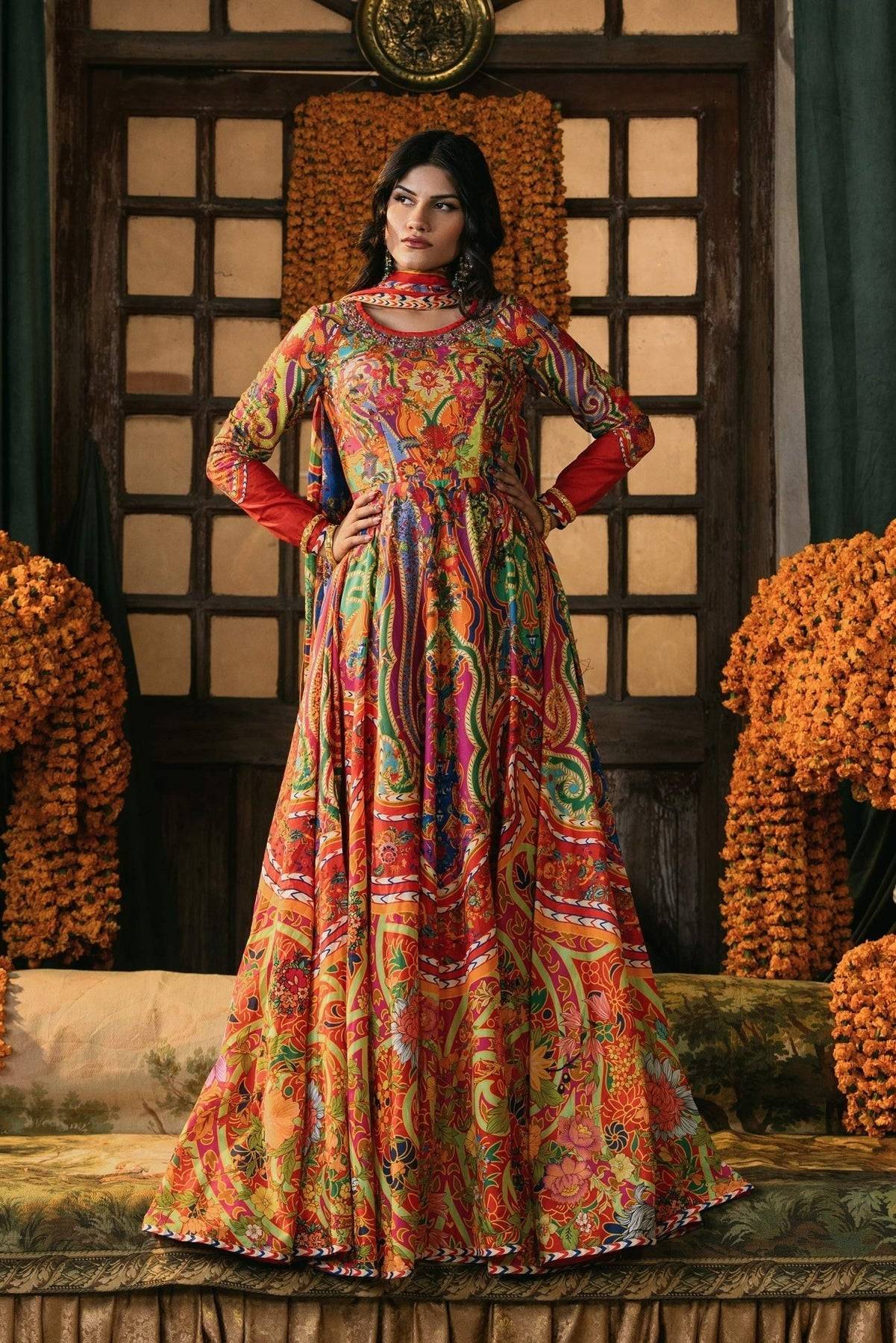 Fahad Hussayn Lawn Banger - Lawn Pishwas Floral Print | Silk Dupatta ...